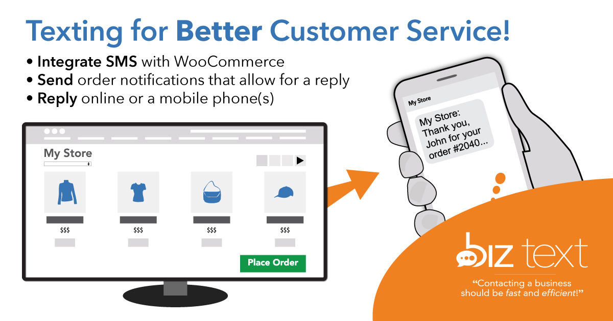 Using Texting SMS on a WooCommerce Store with Biz Text